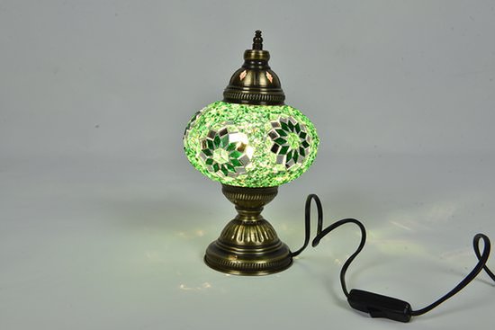 Turkse lamp - handgemaakt tafellamp groen - 1 stuk - sfeerverlichting ...