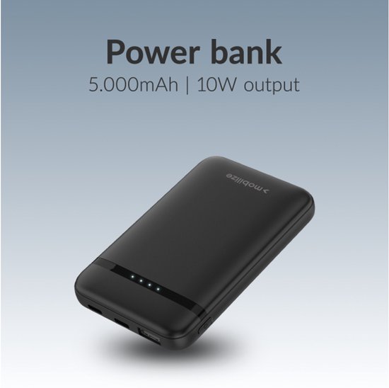 Mobilize Triple USB / USB-C Powerbank 5.000 mAh 10W - Zwart | bol