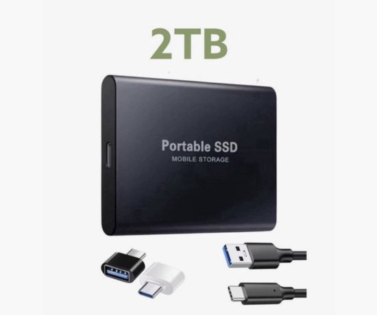 Draagbare SSD Externe Harde Schijf - draagbare SSD - 2TB aan Opslag ...