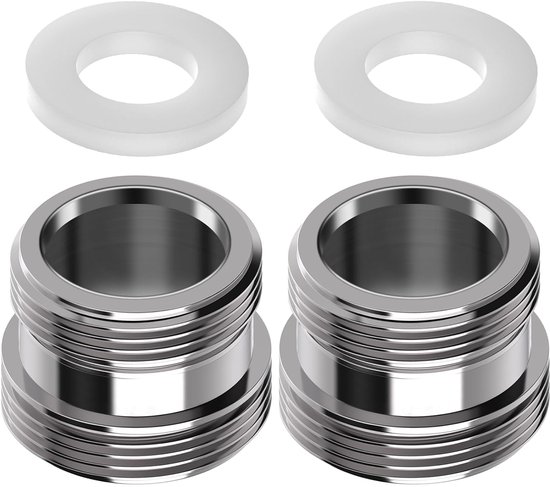 Kraanadapter M22 naar M24 - Wasserbesparing - 2 stuks - Zilver | bol