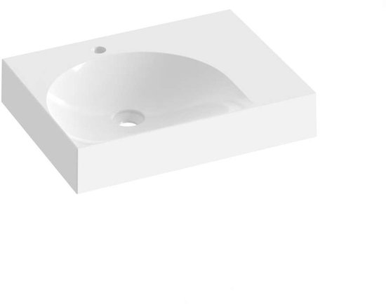 Ravak Lite - Wastafel 60x45 cm, zonder overloop, kraangat, wit ...