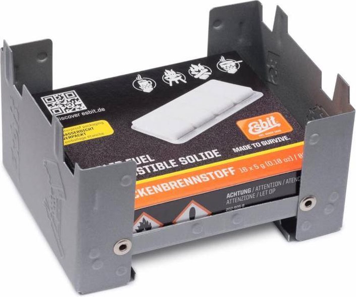 Esbit Brander Pocket Stove S - Incl 16x5 gr Esbit Blokjes - Compact ...