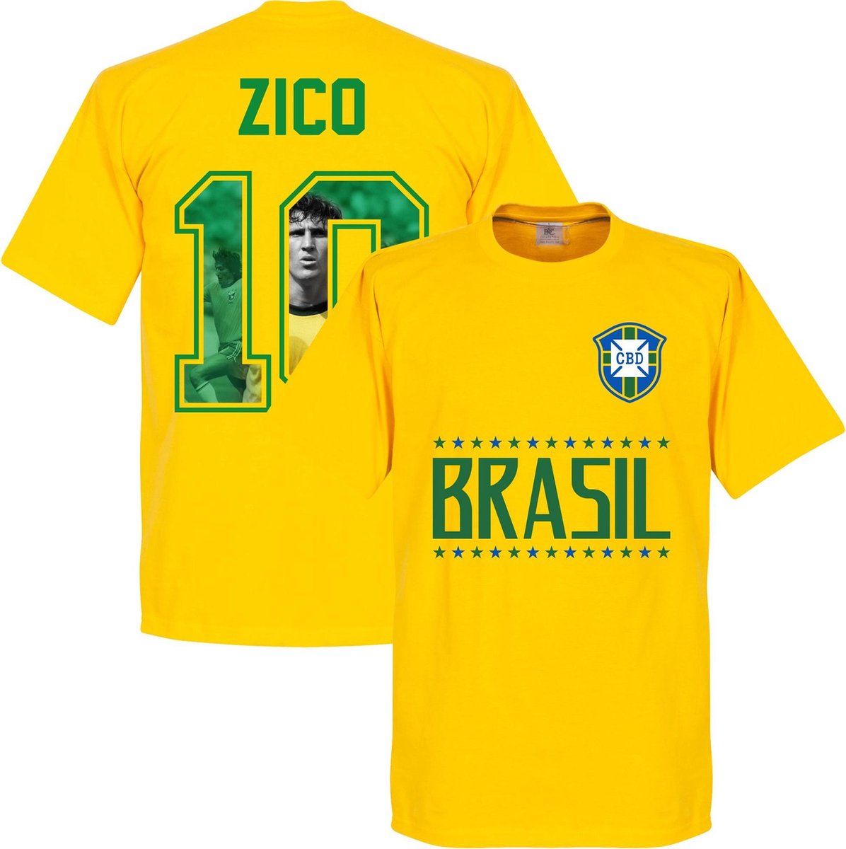 Brazilië Zico 10 Gallery Team T-Shirt - Geel - XL | bol.com