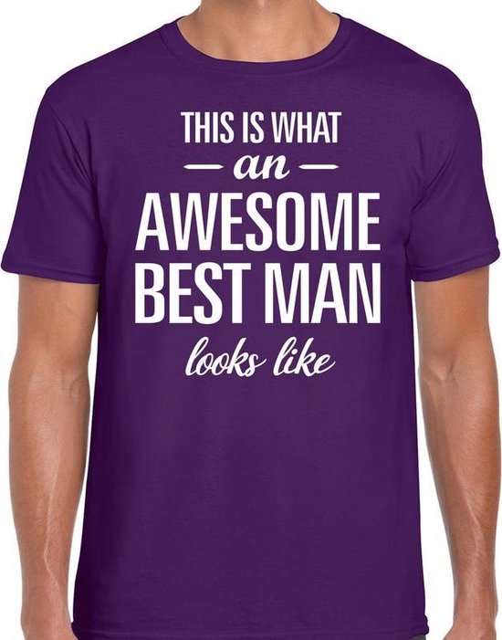 This is what an awesome best man looks like cadeau t-shirt paars heren ...