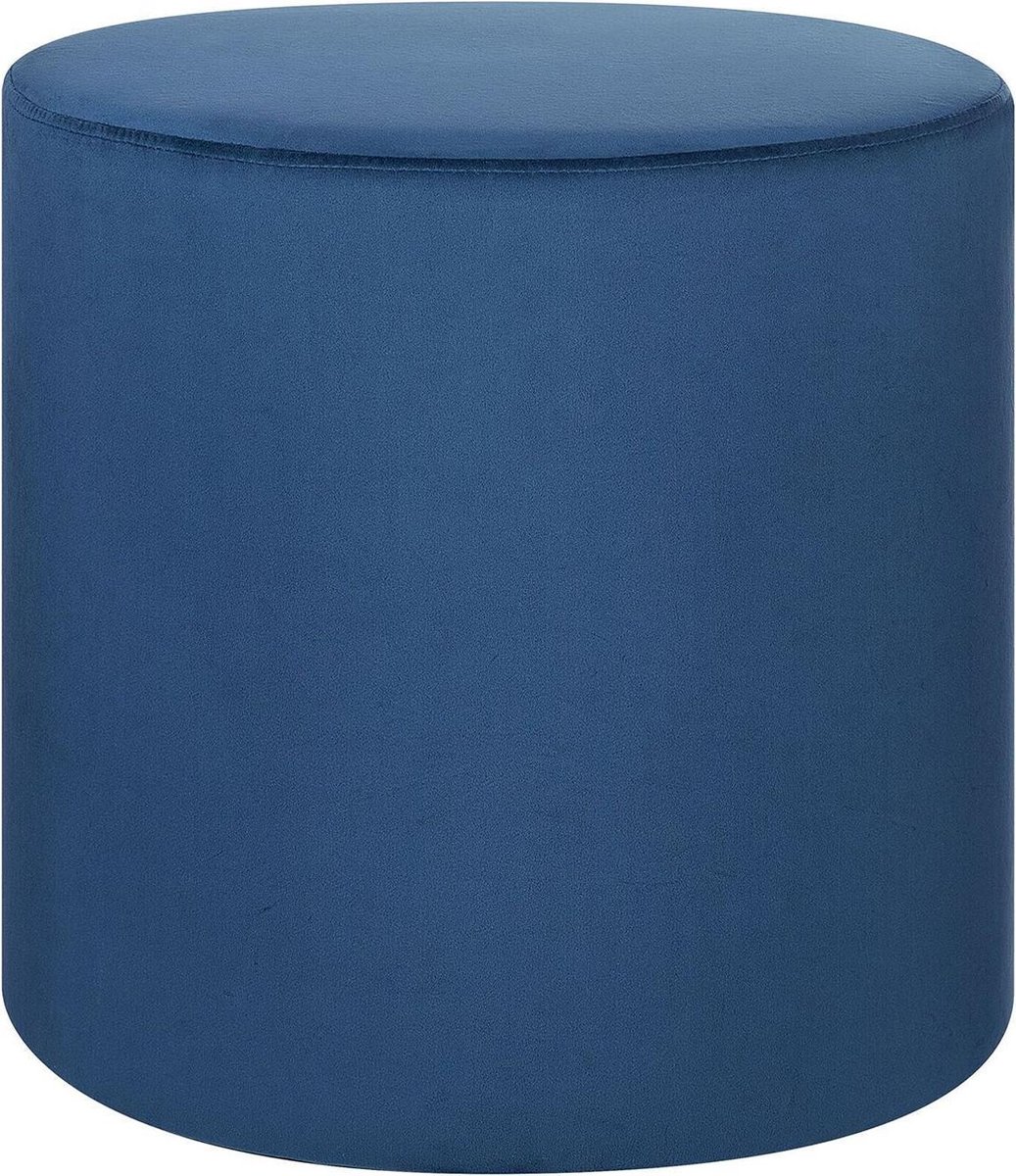 Beliani LOVETT - Poef - blauw - Fluweel | bol.com