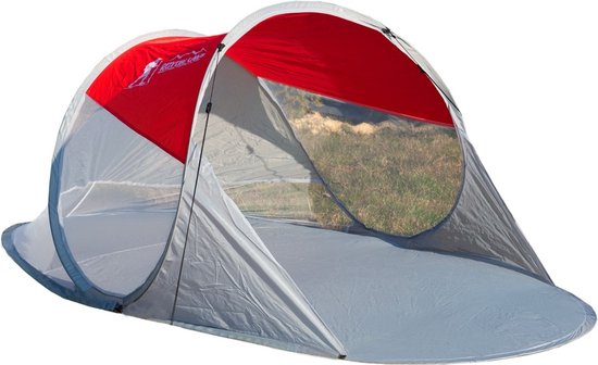 Strandtent - pop up - 200x120x88cm - rood grijs | bol.com