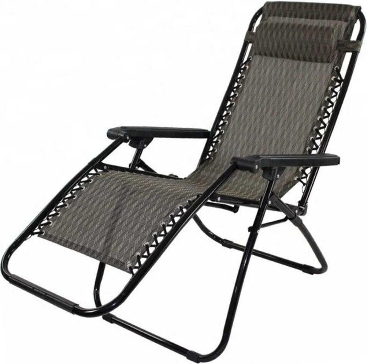Ligstoel tuin - opvouwbaar - tot 100kg - zwart | bol.com