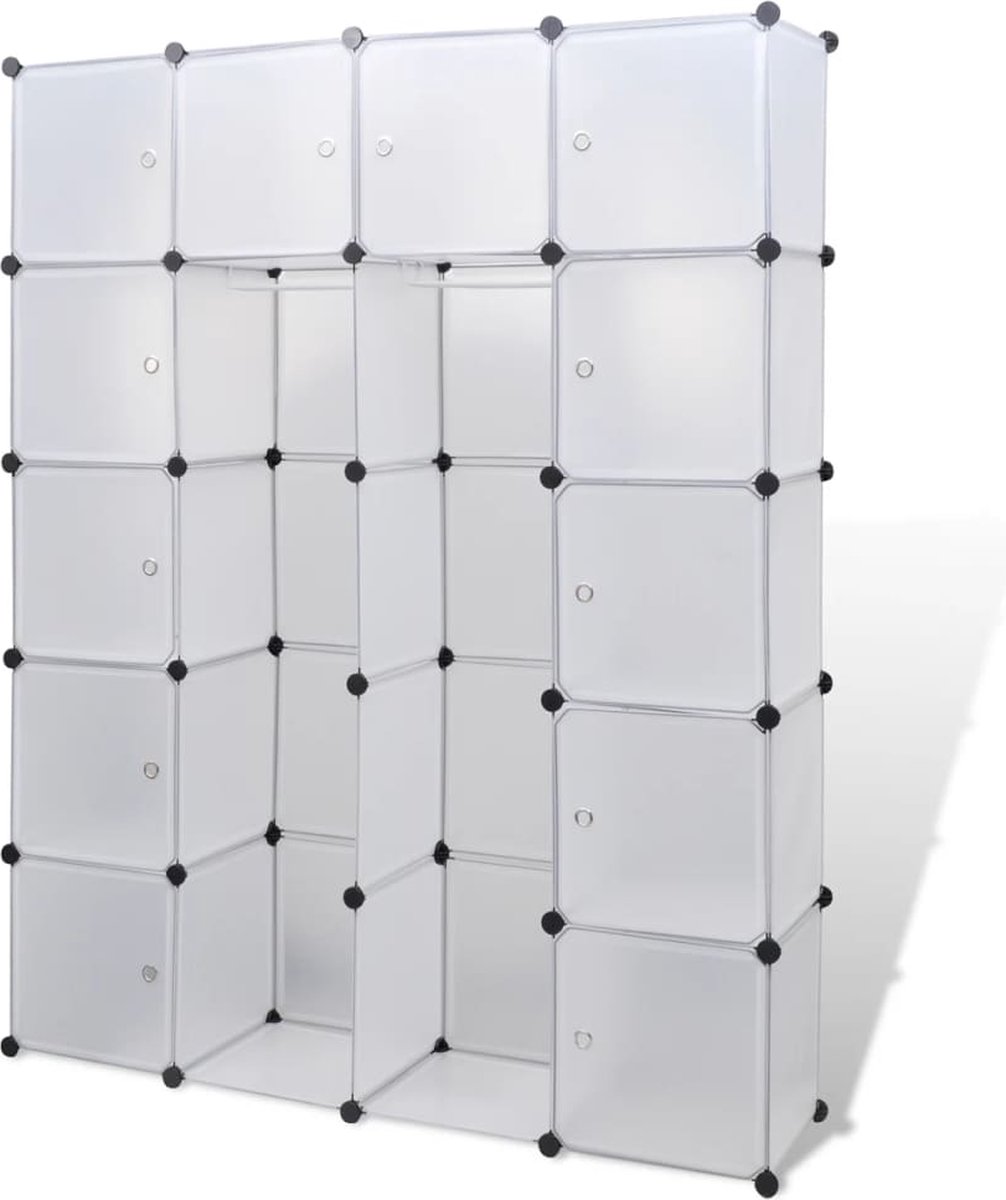 vidaXL Modulaire kast met 14 compartimenten wit 37 x 146 x 180.5 cm ...