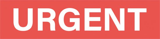 Urgent sticker op rol, oranje wit 200 x 50 mm | bol