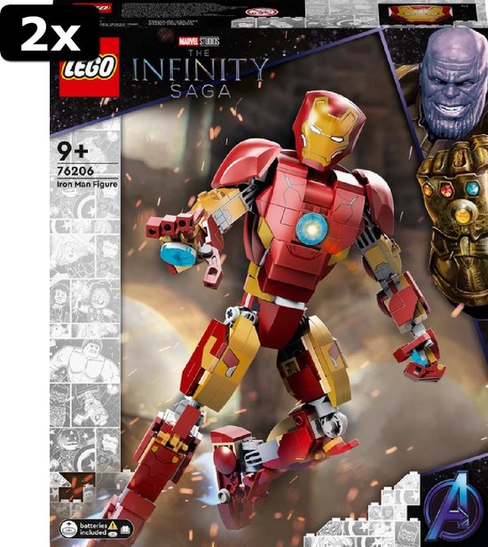 2x LEGO Marvel Iron Man Figuur - 76206 | bol