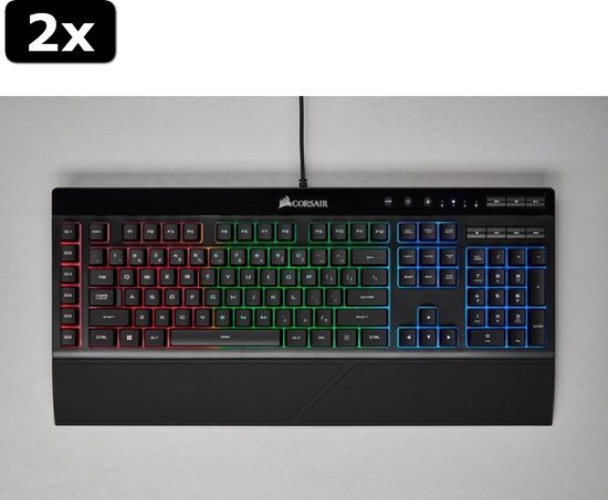 2x Corsair K55 RGB Pro - Gaming Toetsenbord - Membraam toetsen - Qwerty ...