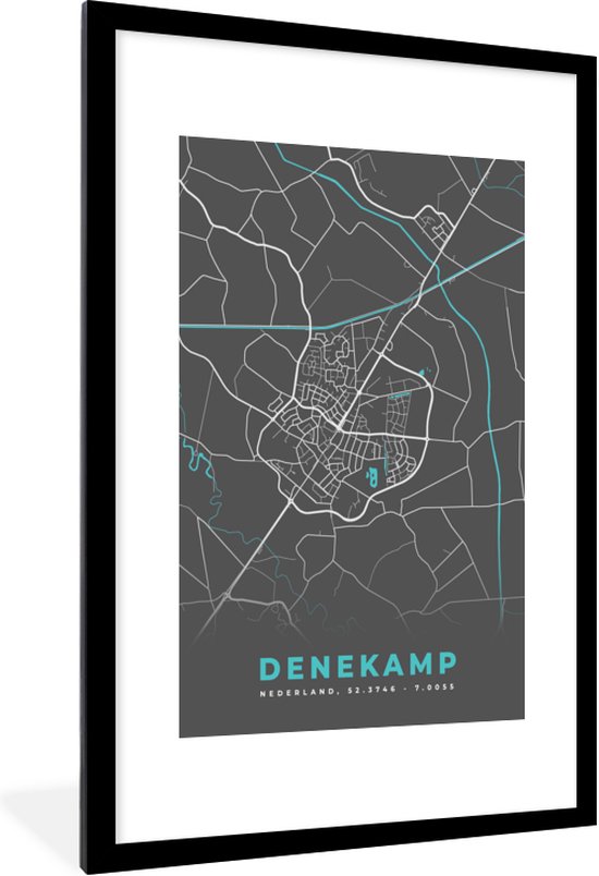 Fotolijst incl. Poster - Denekamp - Stadskaart - Kaart - Plattegrond ...