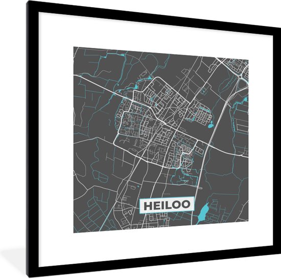 Fotolijst incl. Poster - Heiloo - Stadskaart - Plattegrond - Kaart ...