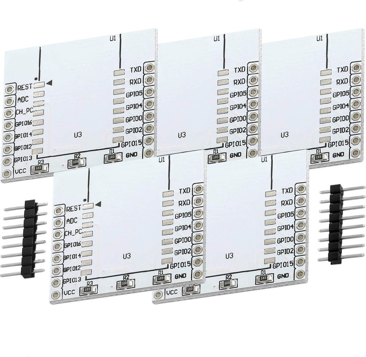 AZDelivery 5 x Adapter Board Plate voor ESP8266 ESP8266-12E / 12F, ESP ...