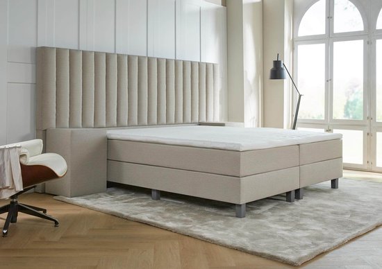 Boxspring Lyon - 160x200 - Beige - met gratis topper! | bol.com