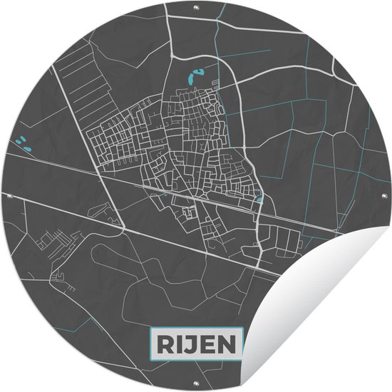 Tuincirkel Plattegrond - Rijen - Stadskaart - Kaart - 60x60 cm - Ronde ...