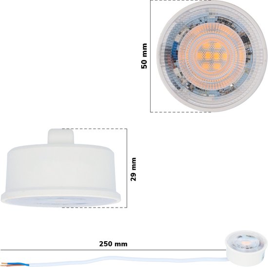 6x Dimbare LED module - Vervangt GU10 - Lage inbouwdiepte - 6000K ...
