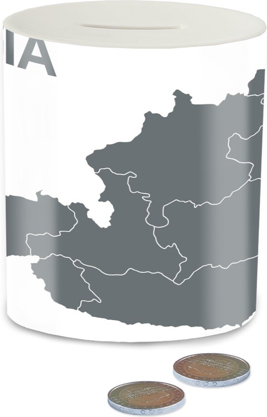 Spaarpot - Spaarblik - Minimalistische kaart van Oostenrijk ...