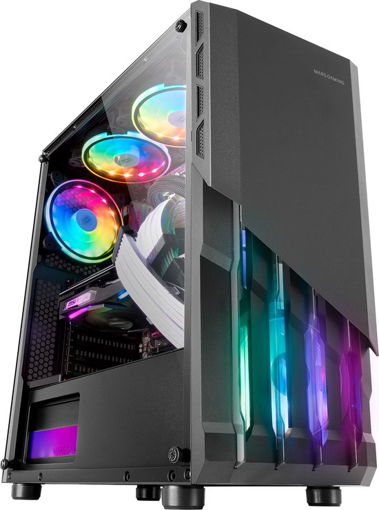 ATX kast Mars Gaming MC-X2 Zwart Caja PC Gaming ATX Frontal Acero FRGB ...