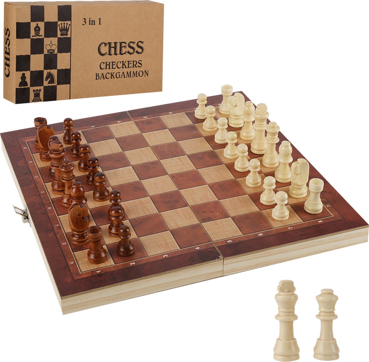 Schaken Set Bordspellen Vouwen boord DESIGN mooie Schaken Backgammon ...