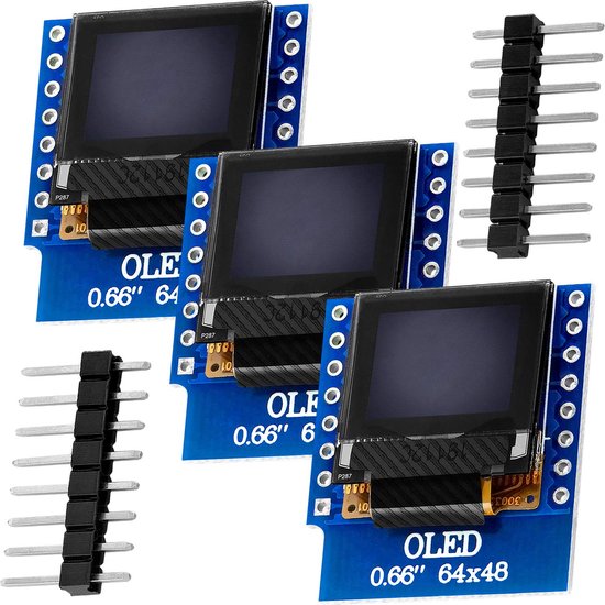 AZDelivery 3 x 0.66-inch 64x48 OLED Display Module ssd1306 I2C HW-699 Compatibel met... | bol