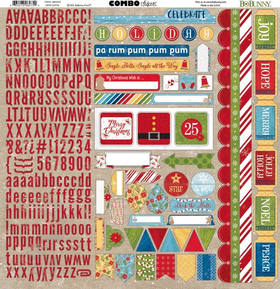 Bo Bunny Dear santa combo sticker | bol.com