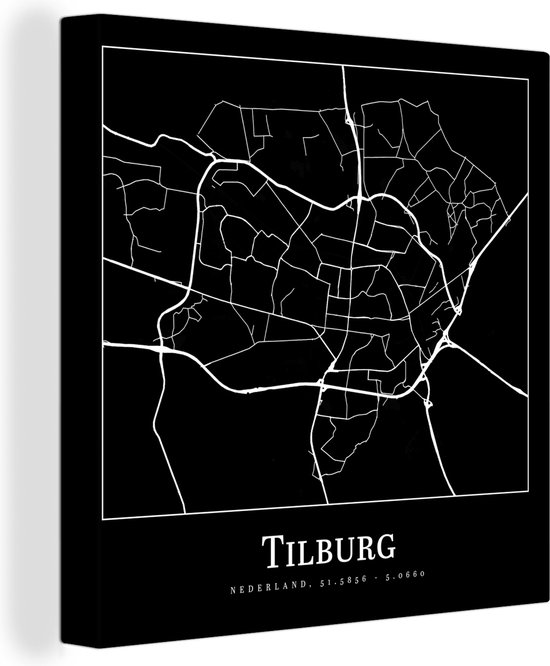 Peinture sur Toile City Map - Tilburg - Carte - Carte - 90x90 cm ...