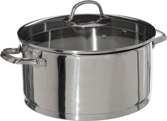 Pan met deksel rvs 28 cm zilver zilver | bol.com