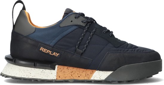 Replay Field Jupiter Lage sneakers - Leren Sneaker - Heren - Blauw ...