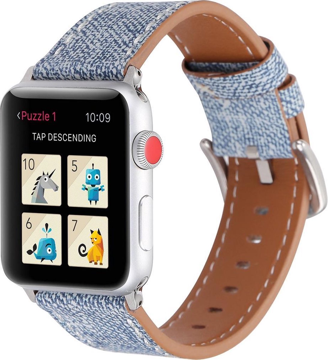 Apple watch denim bandjes van By Qubix - 42mm / 44mm - Licht blauw ...