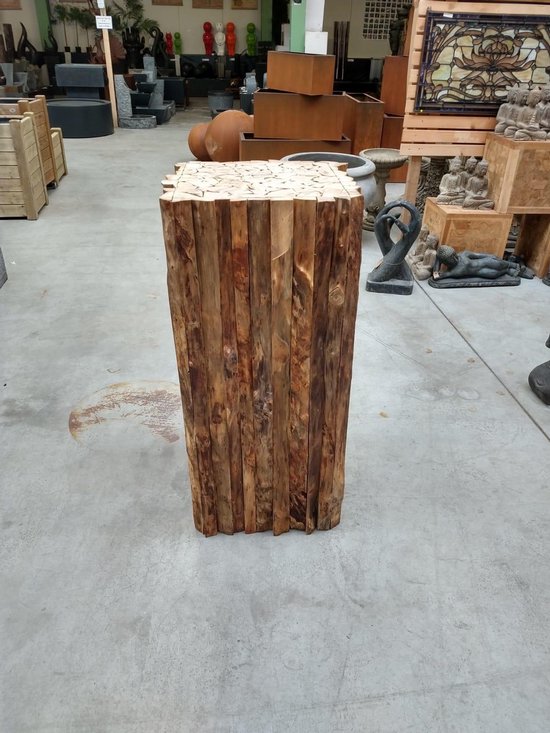 Sokkel Woddy Hout 45x45x100cm | Bronzen Beelden | Sokkels | 45x45x100 ...