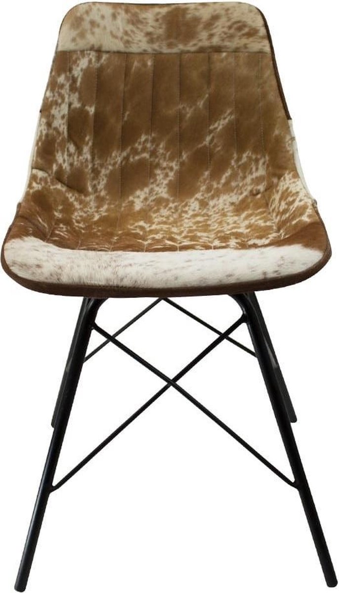 Stoel Koeienhuid Bruin Leder / Bont 50x53x79cm | Mars & More | bol.com