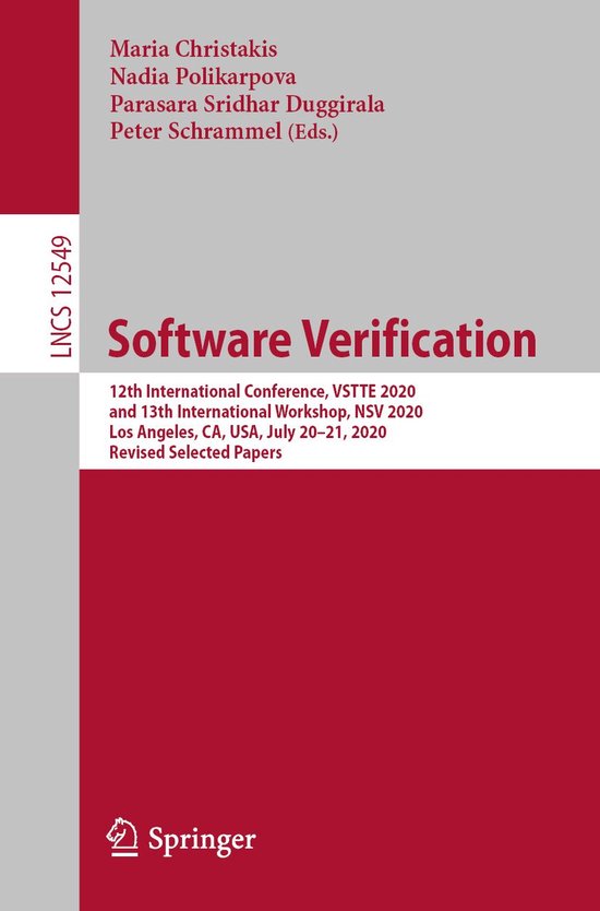 Lecture Notes in Computer Science 12549 - Software Verification (ebook ...