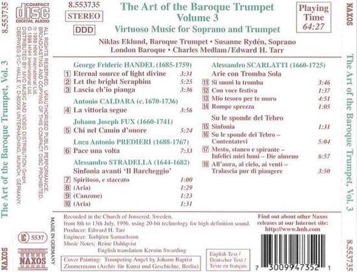 London Baroque - Art Of The Baroque Trumpet 3 (CD), Susanne Ryden ...