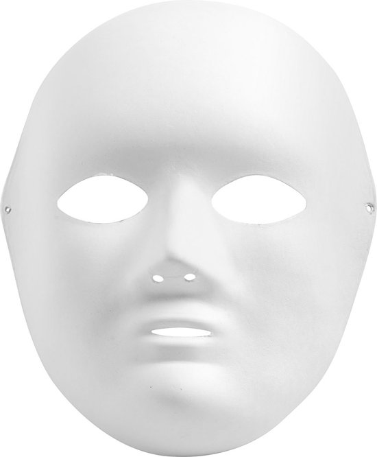 Masker. wit. H: 22 cm. B: 17 cm. 1 stuk | bol.com