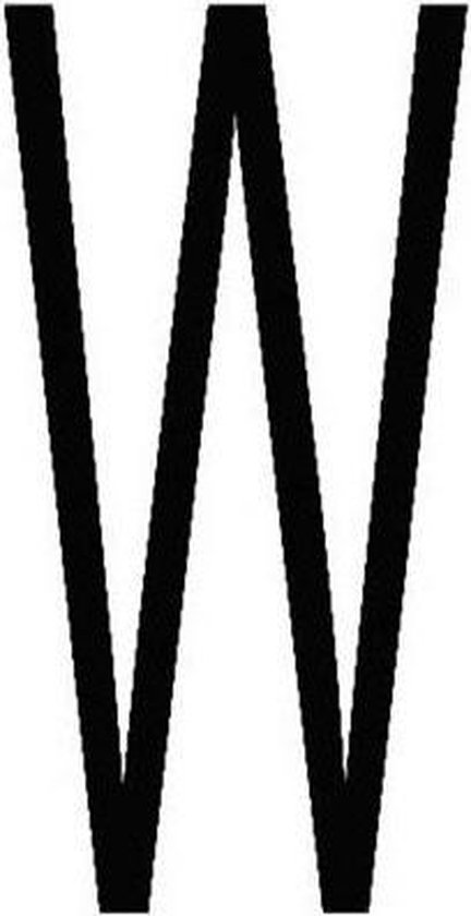 Letter 'W' sticker zwart 70 mm | bol