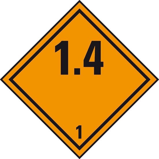 ADR klasse 1.4 sticker explosieve stoffen 150 x 150 mm | bol