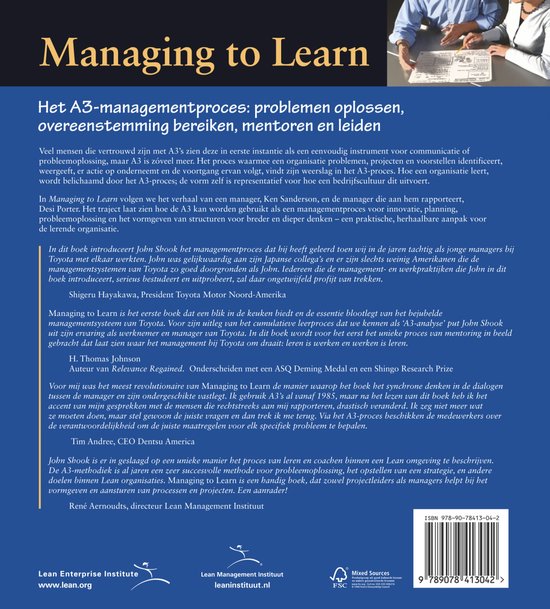 Managing to Learn - John Shook over Lean management en A3 denken | bol