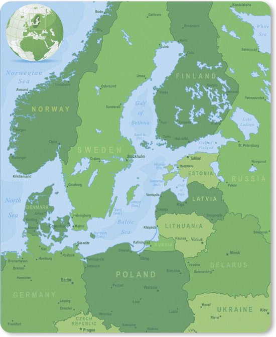 Muismat Groot - Een gedetailleerde tekening van een kaart van het ...