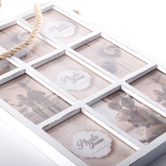 ZEP - Houten Multi Houten Kingscote wit / bruin voor 9 foto's 10x15 ...