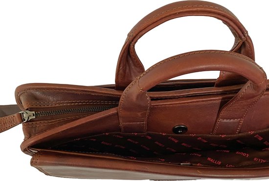 Louis Wallis Laptop tas heren schoudertas heren met laptopvak leer ...