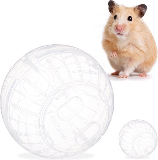 2x hamsterbal doorzichtig - knaagdierspeelgoed - loopbal kunststof - 14cm | bol
