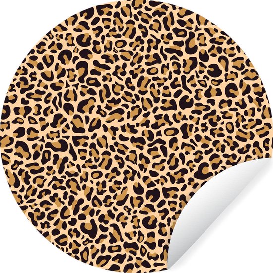WallCircle - Muurstickers - Behangcirkel - Panterprint - Patronen - Bruin - 100x100 cm... | bol