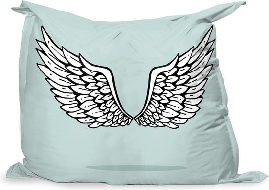PillowMonkey zitzak - Tatoeage van engelenvleugels - 140x100 cm ...