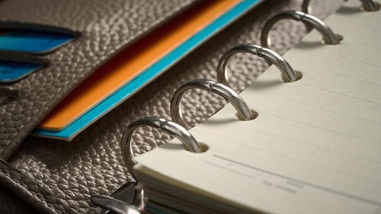 Echt lederen A7 ringmap portemonnee - navulbare 6-rings zakformaat ...