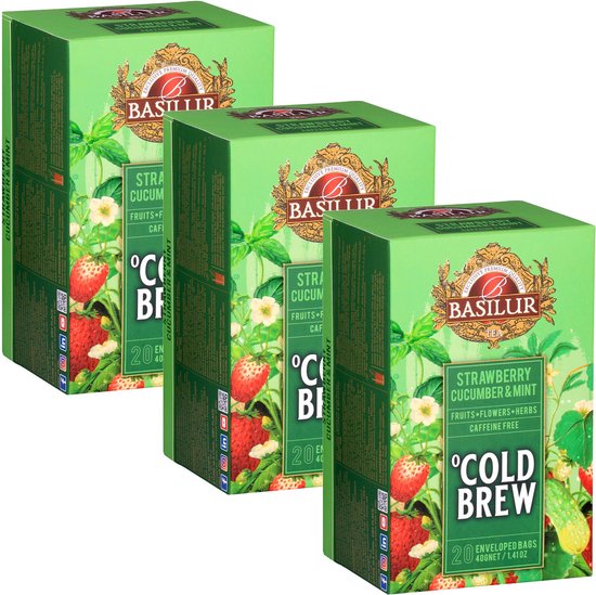 BASILUR Cold Brew - Vruchtenthee met Aardbei-, Komkommer- en Muntsmaak ...