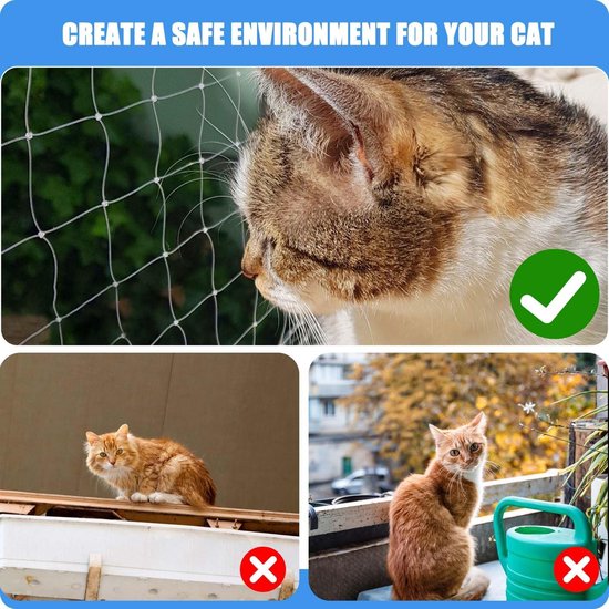 Kattennet balkon - Kattenbeschermingsnet - Balkon Net - Balkonnet ...