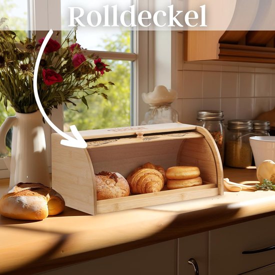 Bamboe Broodtrommel met Roldeksel en Bamboe Broodmand - Duurzame ...