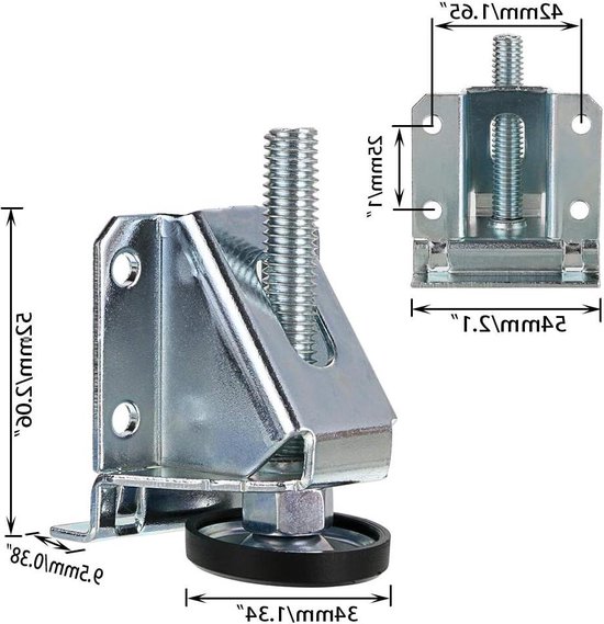 Heavy-Duty Adjustable Furniture Leveler - 4pcs - M10 - Furniture ...