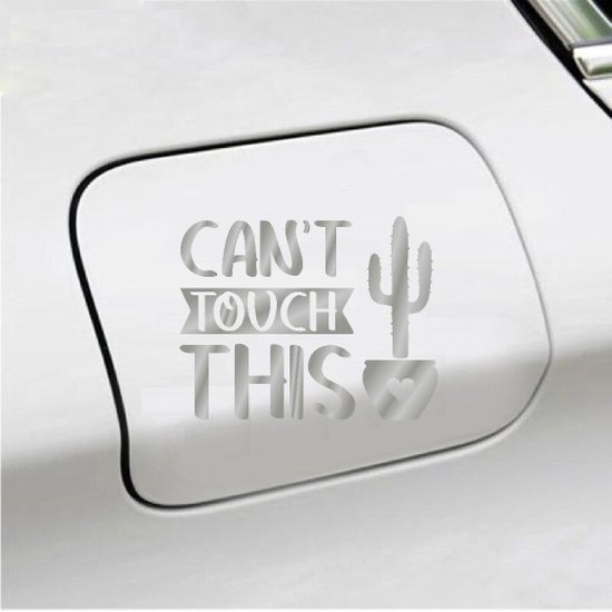Bumpersticker - Cant Touch This - 11x13,8 - Zilver | bol